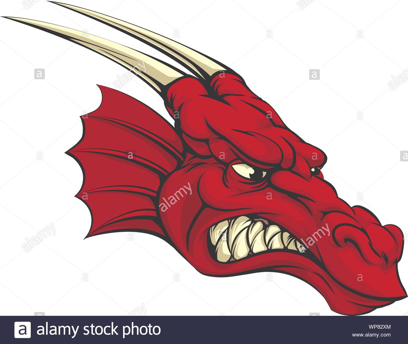 Chinese Red Dragon Angry Isolated Stock Photos & Chinese Red Dragon ...
