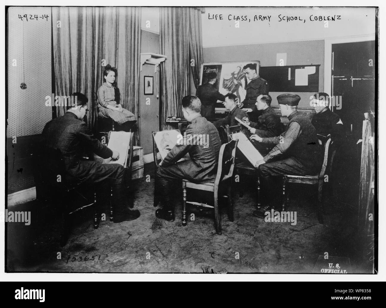 Life Class, Army School, Coblenz Stock Photo - Alamy