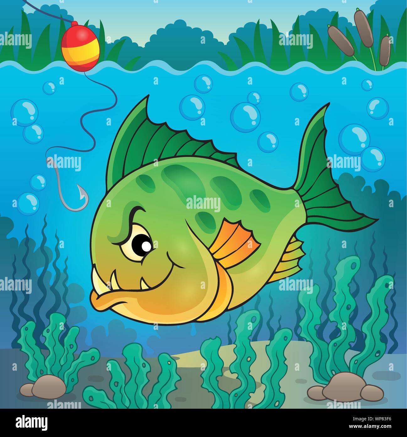 Piranha fish underwater theme 1 Stock Vector Image & Art - Alamy