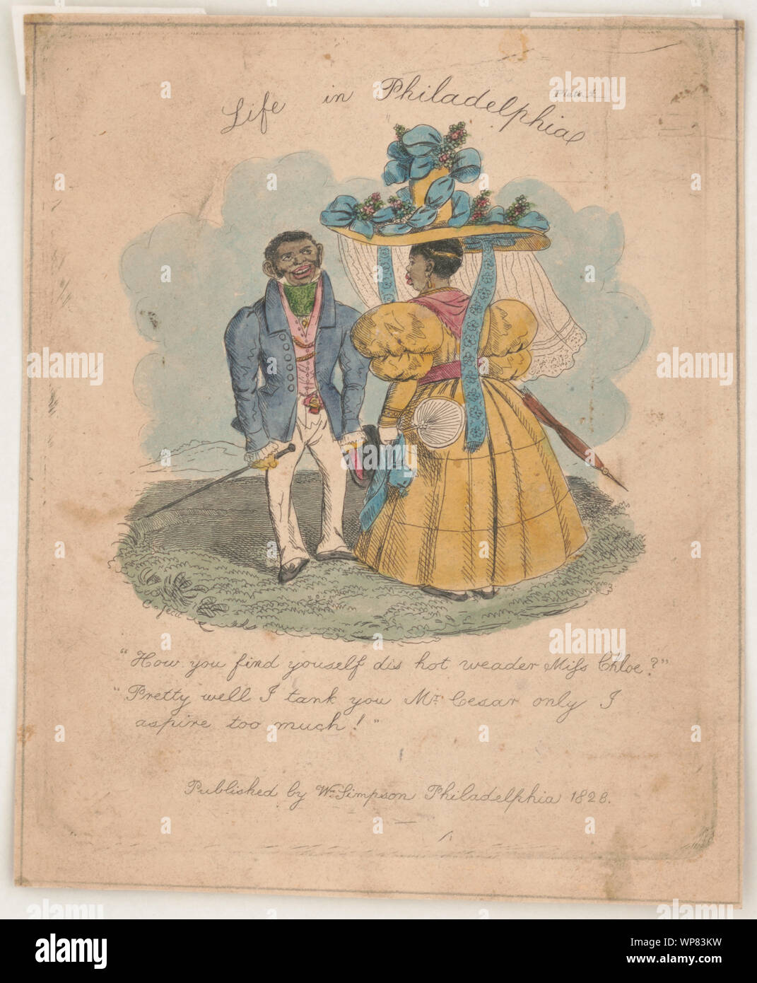 Life in Philadelphia. Plate 4 / C. fecit Stock Photo - Alamy