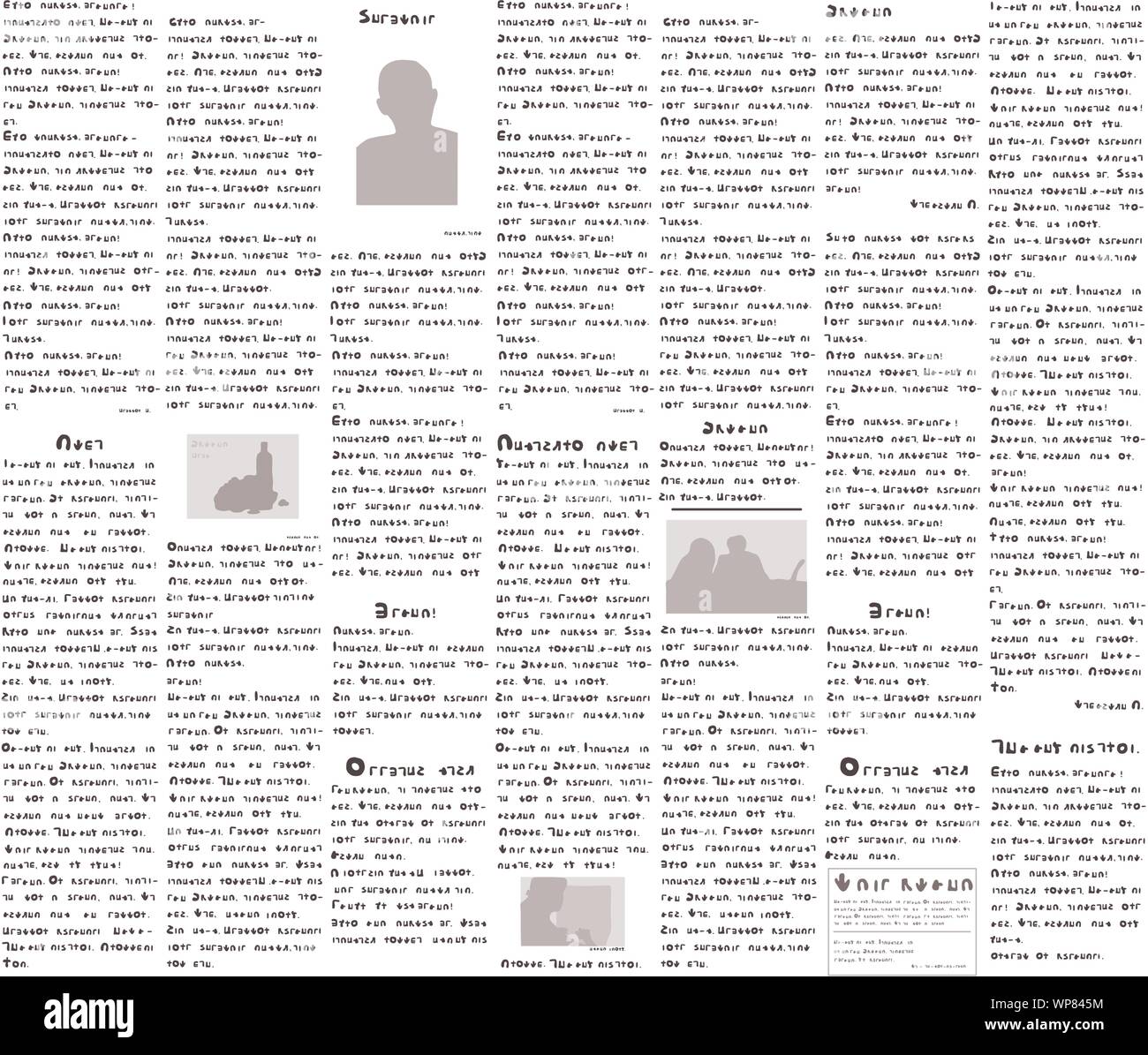 Fake newspaper on a non-existent language Stock Vector Image & Art - Alamy