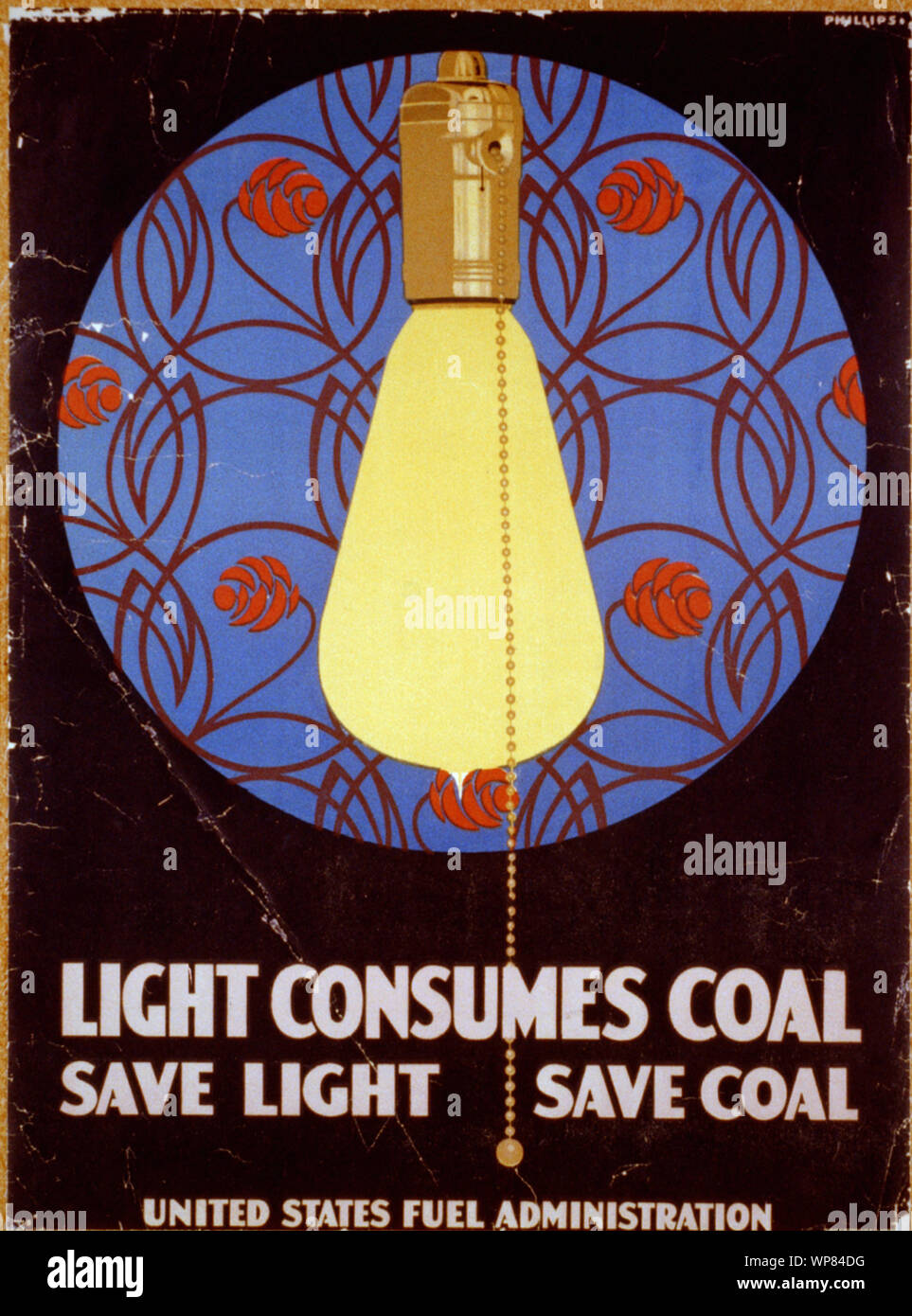 Light consumes coal - Save light, save coal Stock Photo - Alamy