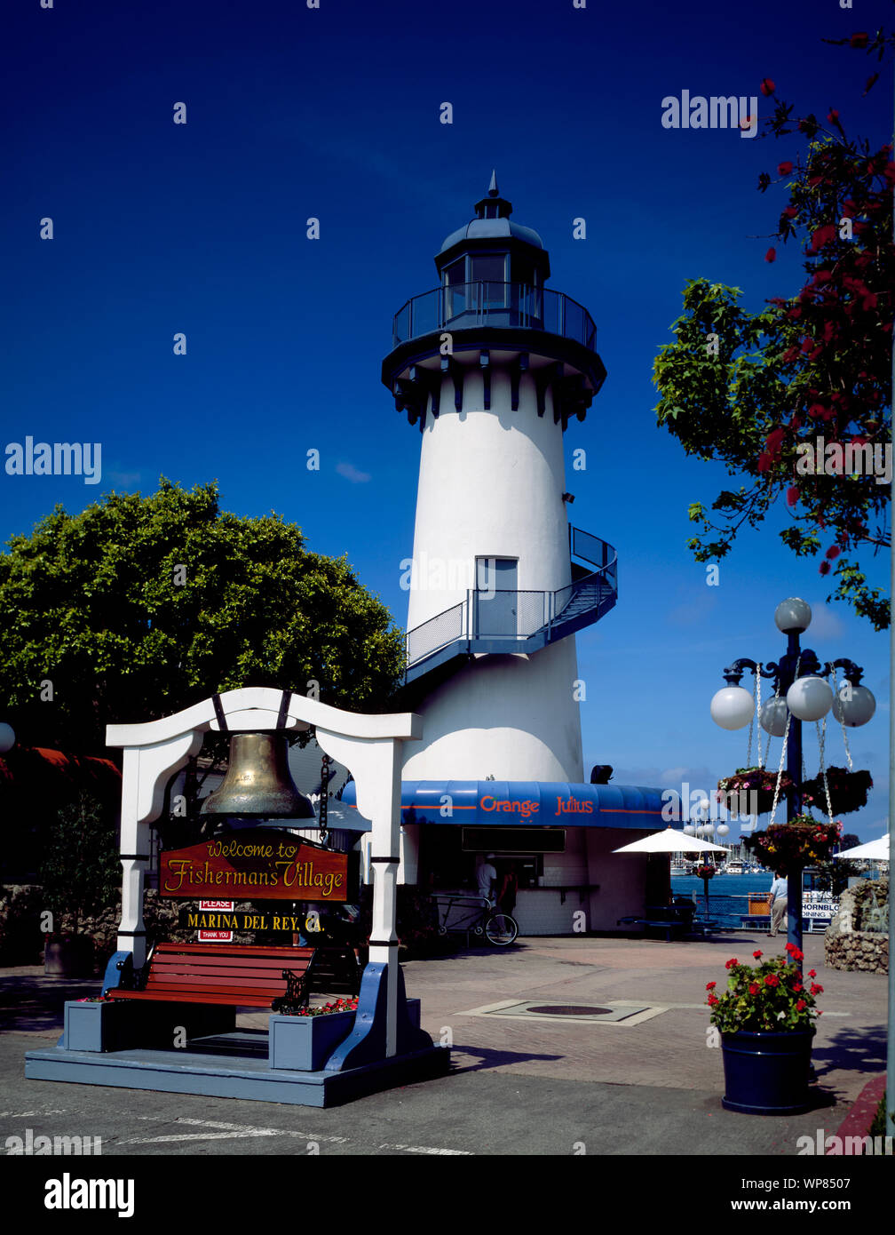 Lighthouse concession stand, Marina Del Rey harbor, California Stock ...