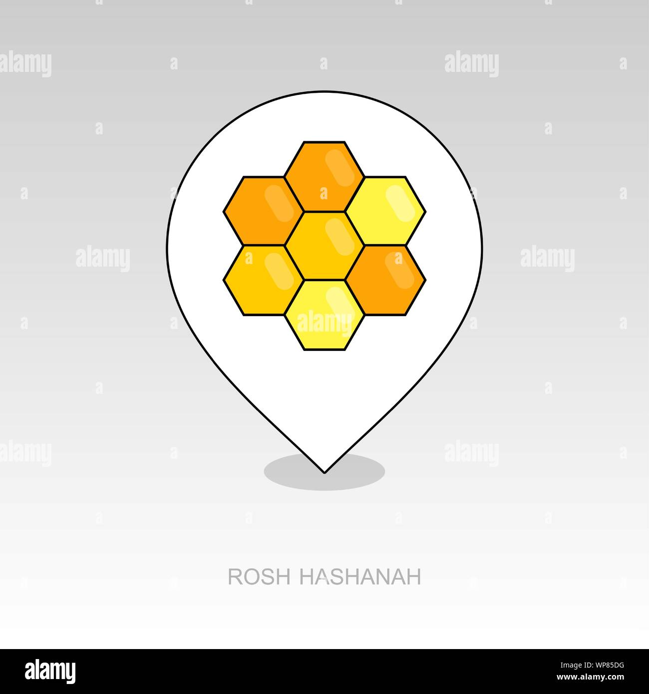 Bee honeycomb. Honey. Rosh Hashanah pin map icon. Shana tova Map ...