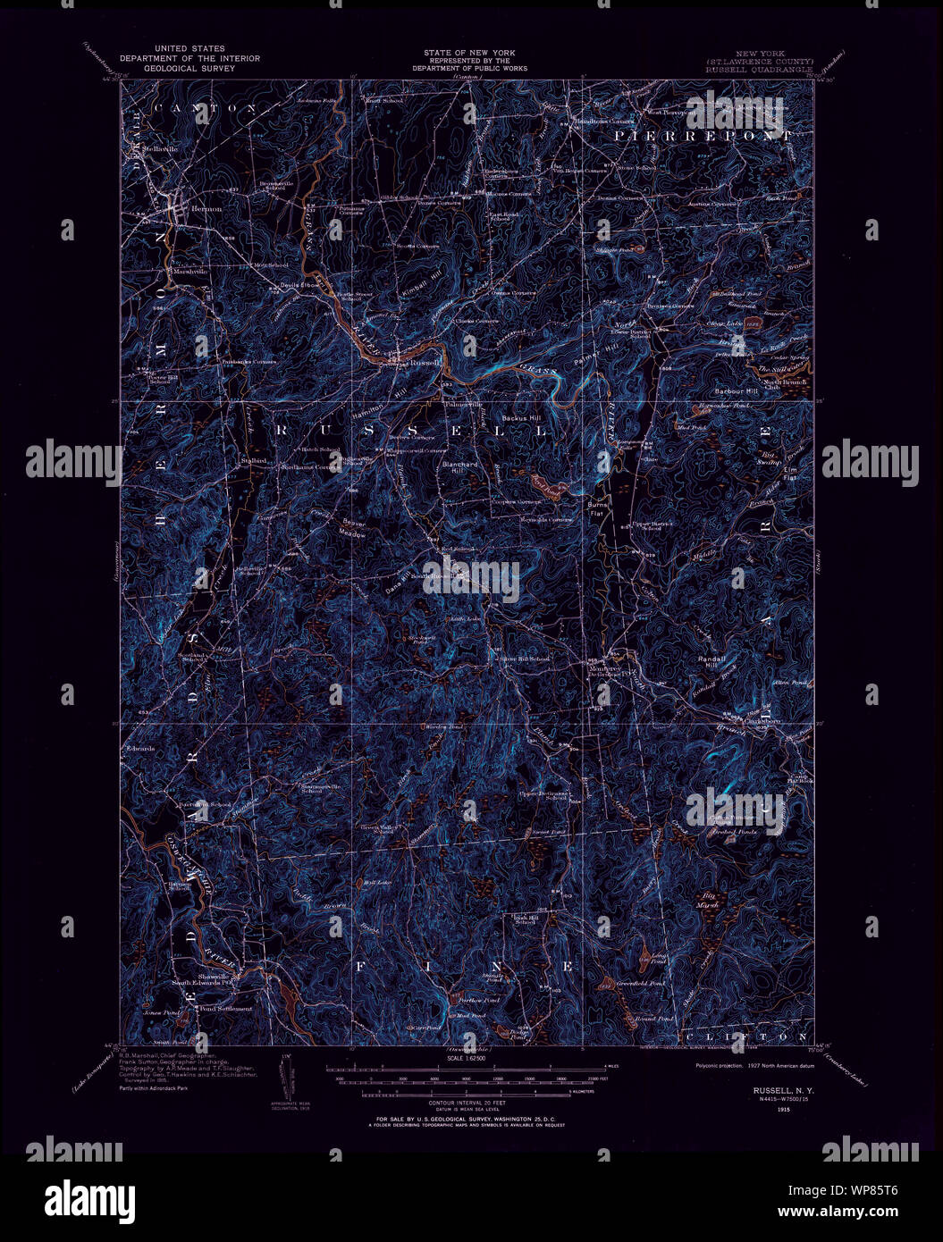 Map of russell new york hi-res stock photography and images - Alamy