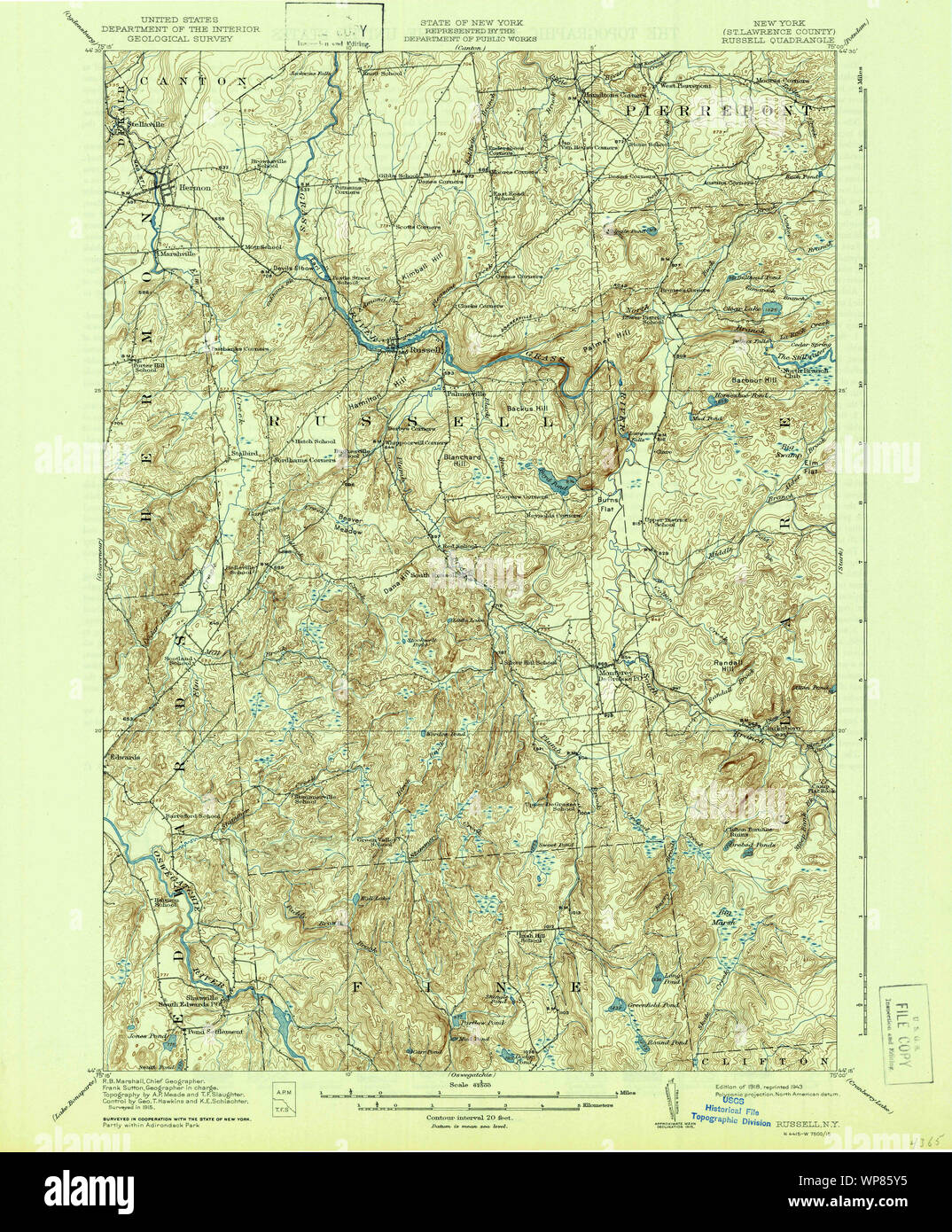Map of russell new york hi-res stock photography and images - Alamy
