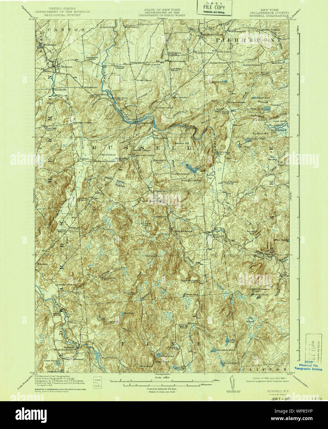 Map of russell new york hi-res stock photography and images - Alamy