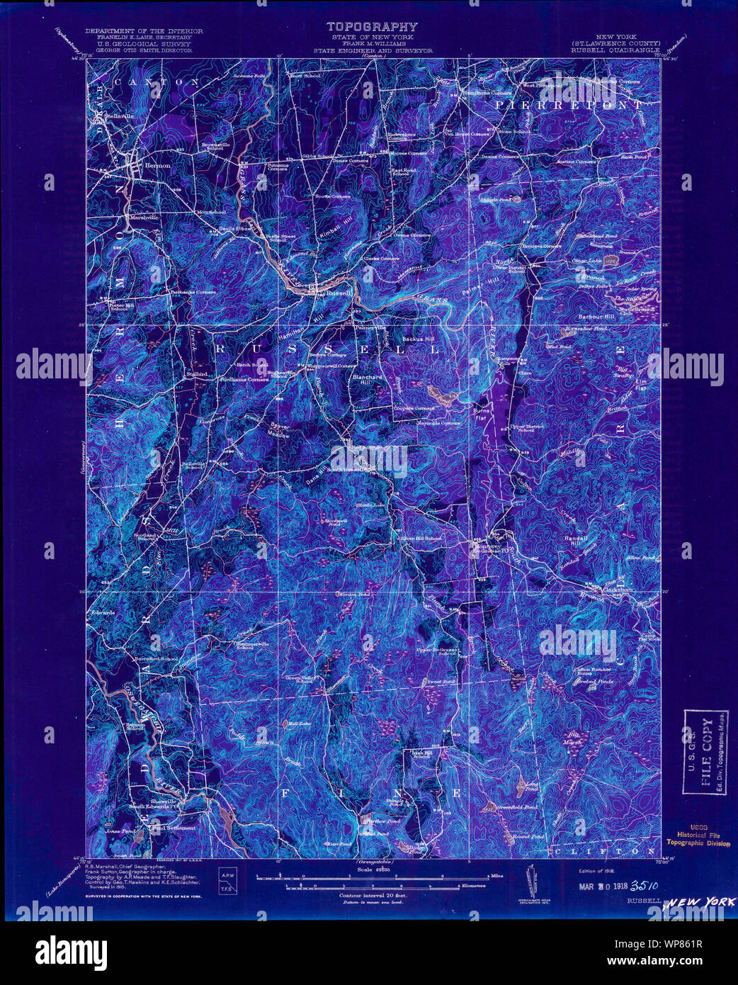 Map of russell new york hi-res stock photography and images - Alamy