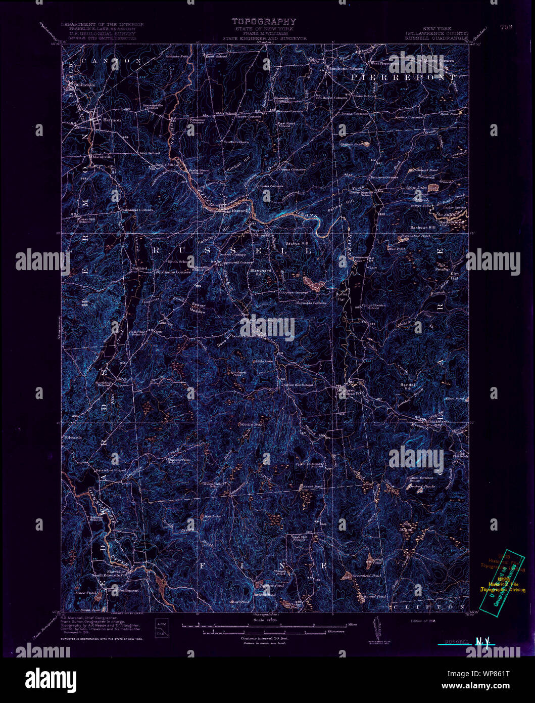 Map of russell new york hi-res stock photography and images - Alamy