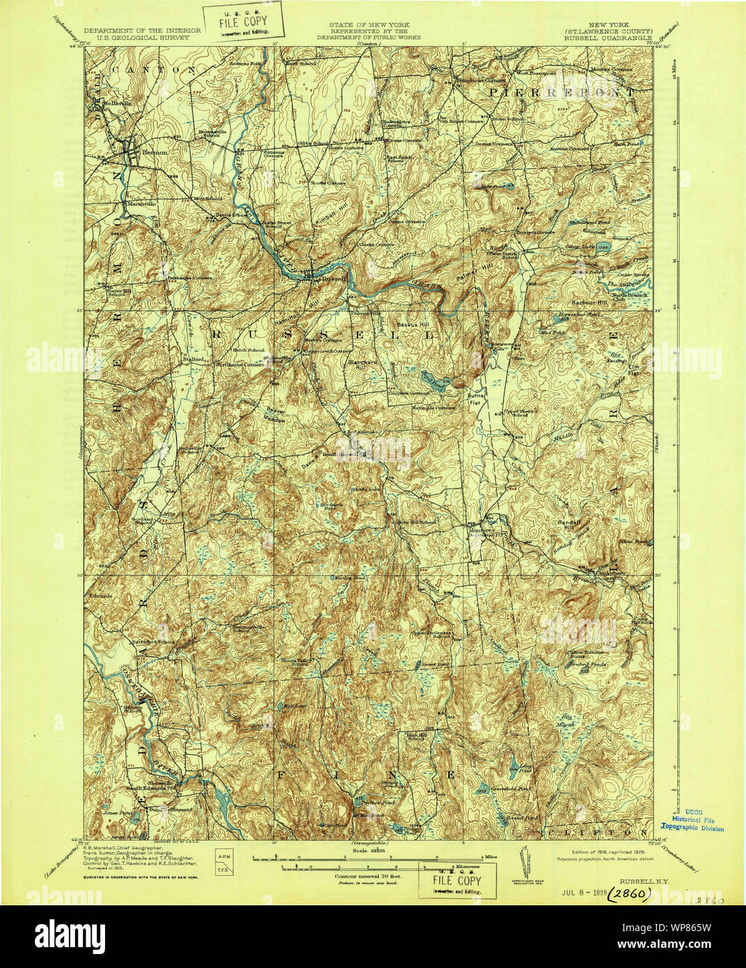 Map of russell new york hi-res stock photography and images - Alamy