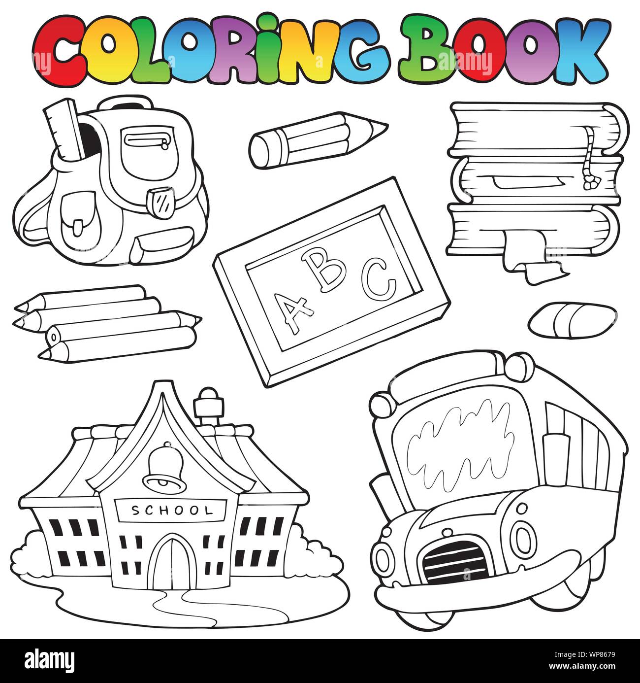 Coloring book school collection 1 Stock Vector Image & Art - Alamy