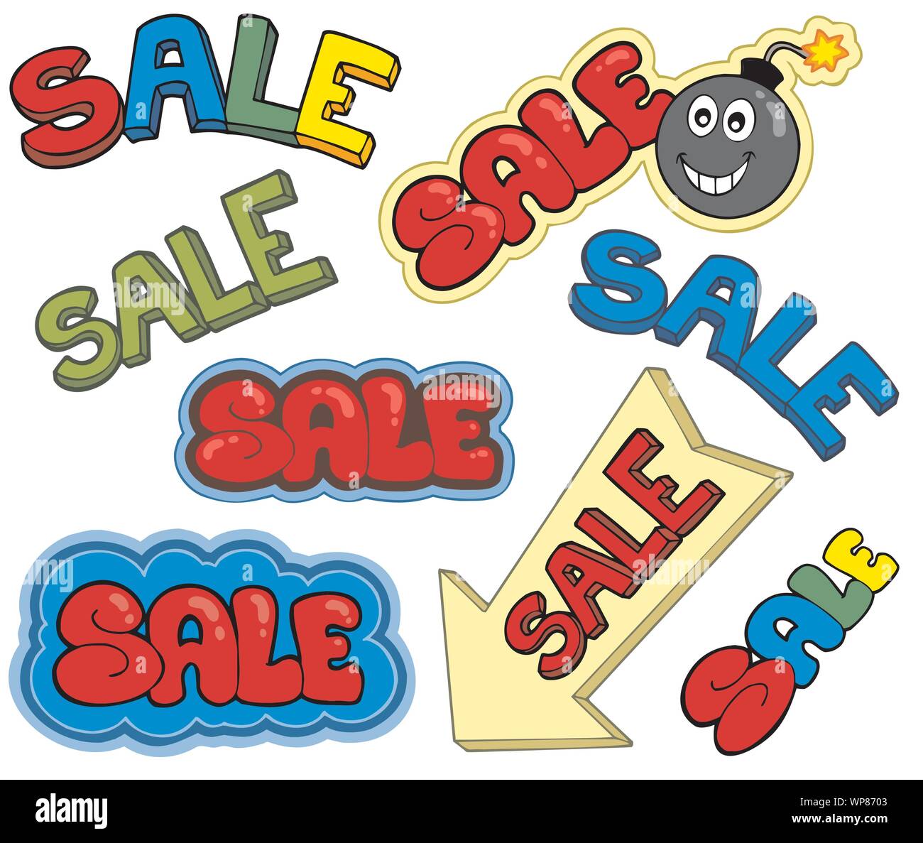 Cartoon sale signs Stock Vector Image & Art - Alamy