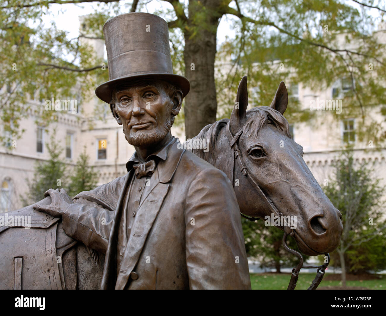 Lincoln Statue at Lincoln Summer Home, Washington, D.C; Bronze statue ...