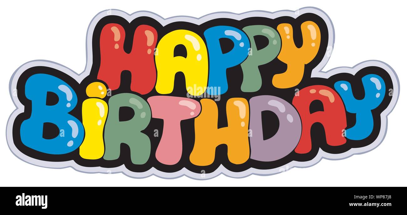 Happy birthday cartoon sign Stock Vector Image & Art - Alamy
