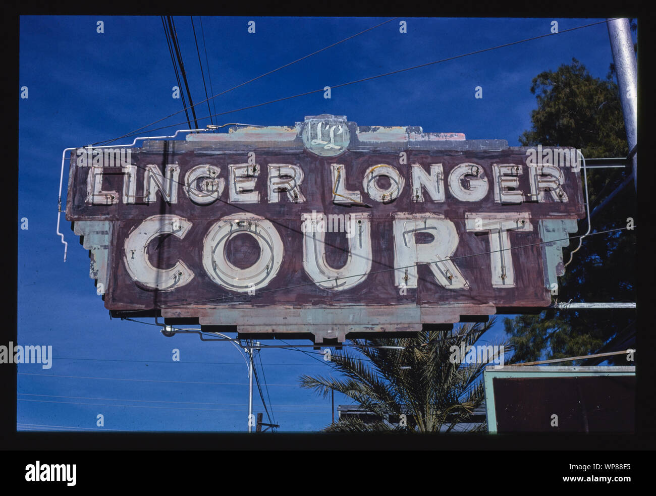 Linger Longer Court sign, Tucson, Arizona Stock Photo - Alamy