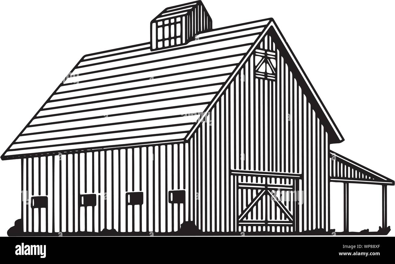 Illustration of an old cow barn Stock Vector Image & Art - Alamy