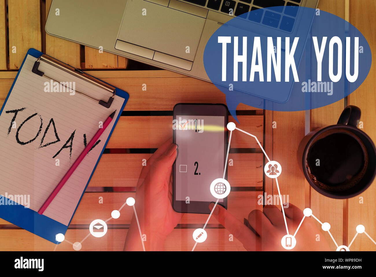 Text sign showing Thank You. Business photo text a polite expression ...