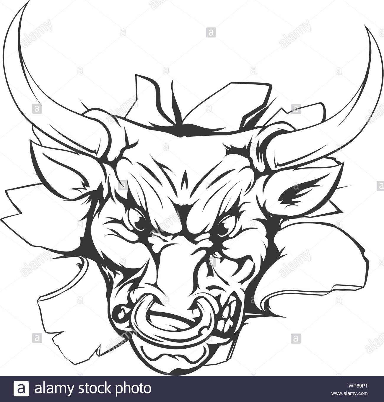 Bull Head Drawing Stock Photos & Bull Head Drawing Stock Images - Alamy