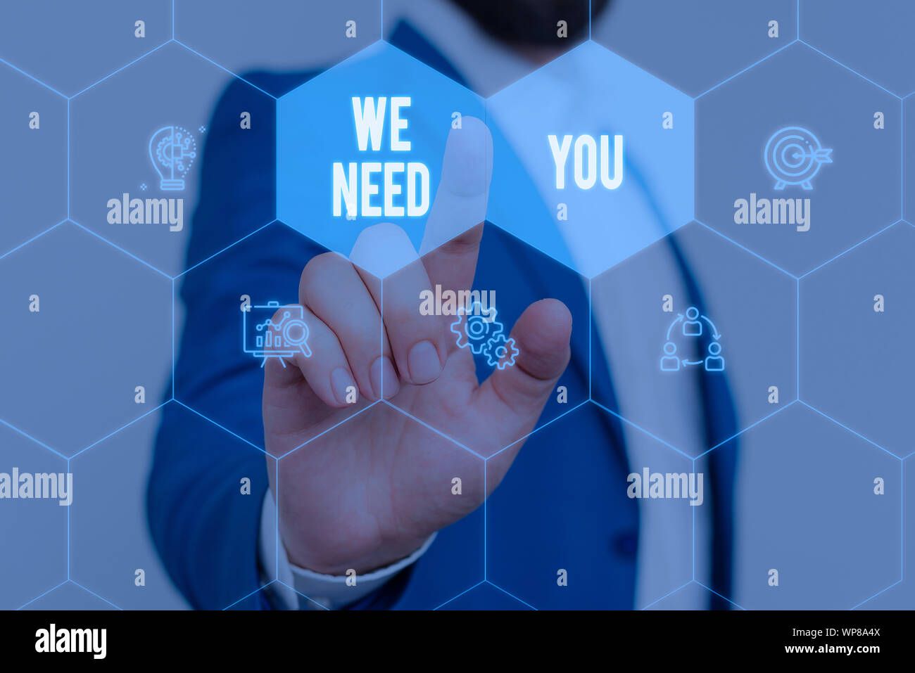 Text sign showing We Need You. Business photo text to fulfill the needs ...