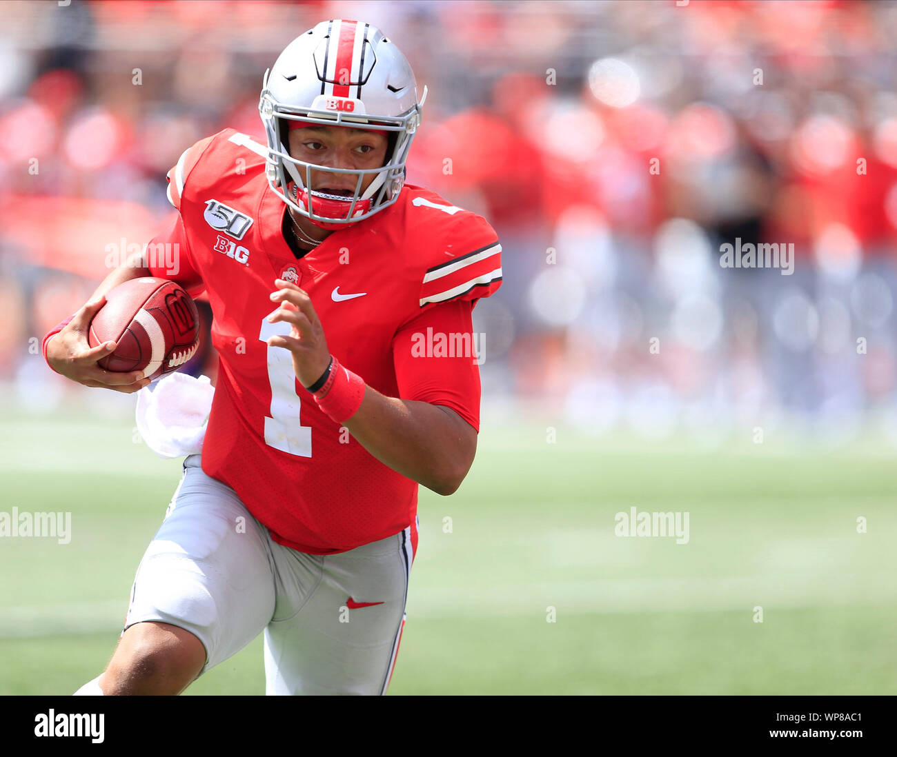 Columbus, Ohio, USA. 7th Sep, 2019. Ohio State Buckeyes quarterback ...