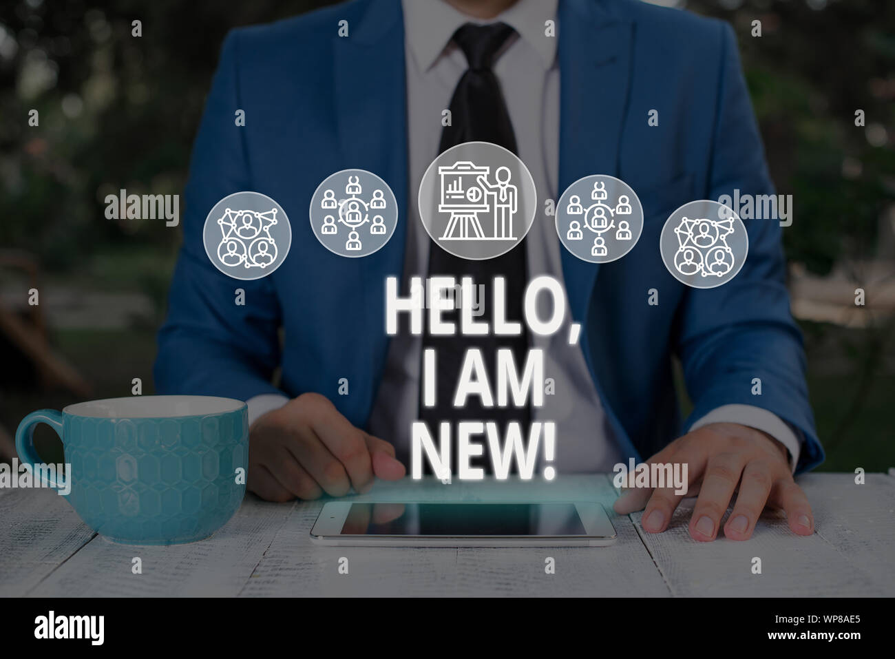 Text sign showing Hello I Am New. Business photo text introducing ...
