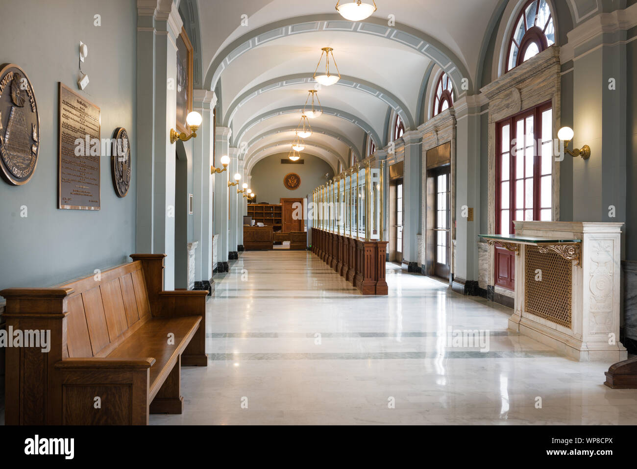 Lobby. U.S. Court House, Augusta, Georgia Stock Photo - Alamy