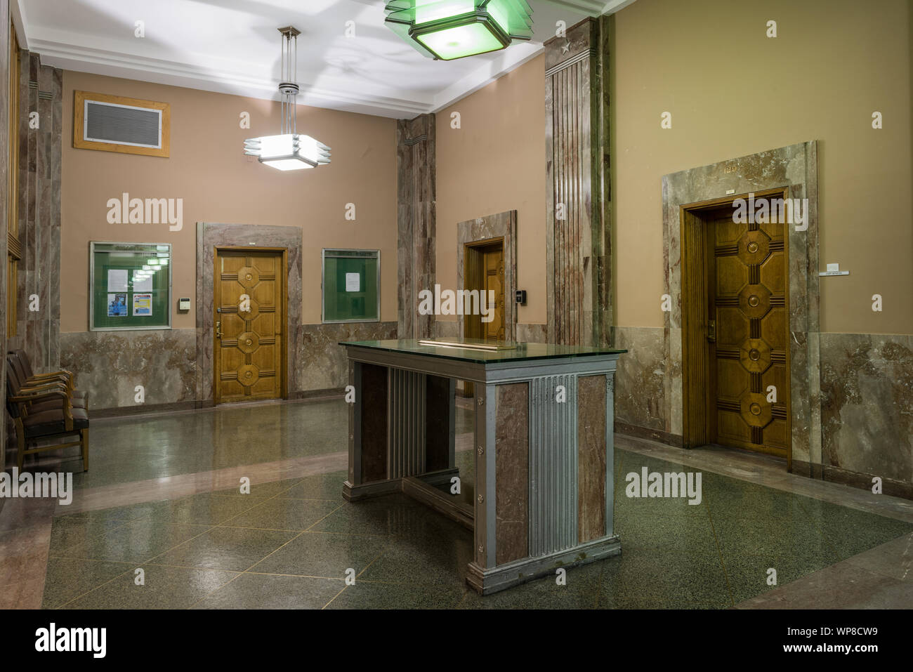 Lobby. U.S. Post Office and Courthouse, Alexandria, Louisiana Stock ...