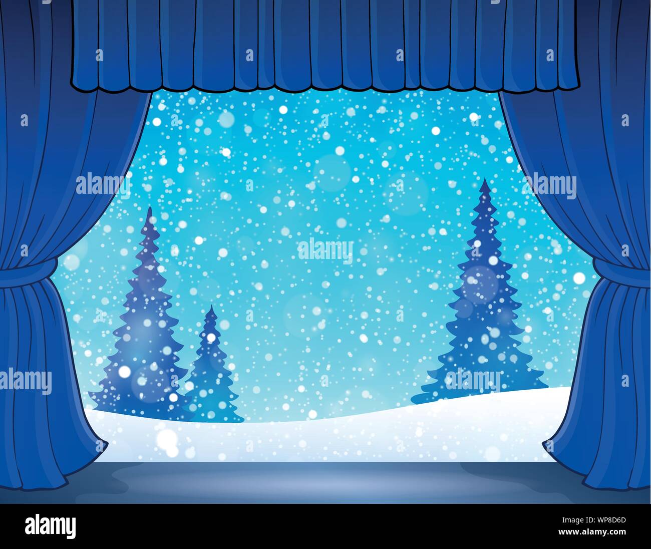 Stage with winter theme 1 Stock Vector Image & Art - Alamy