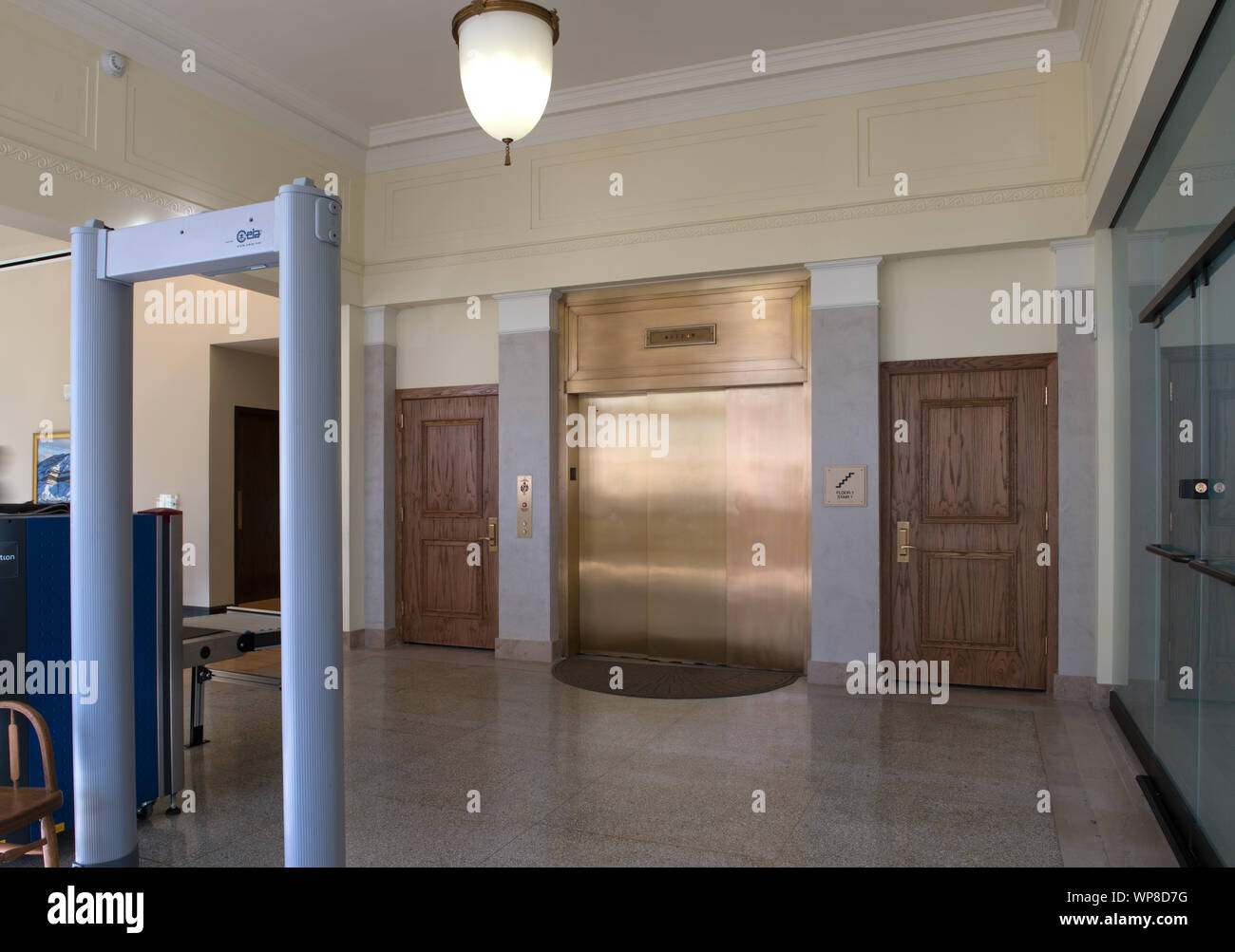 Lobby elevators. Wayne N. Aspinall Federal Building and U.S. Courthouse ...