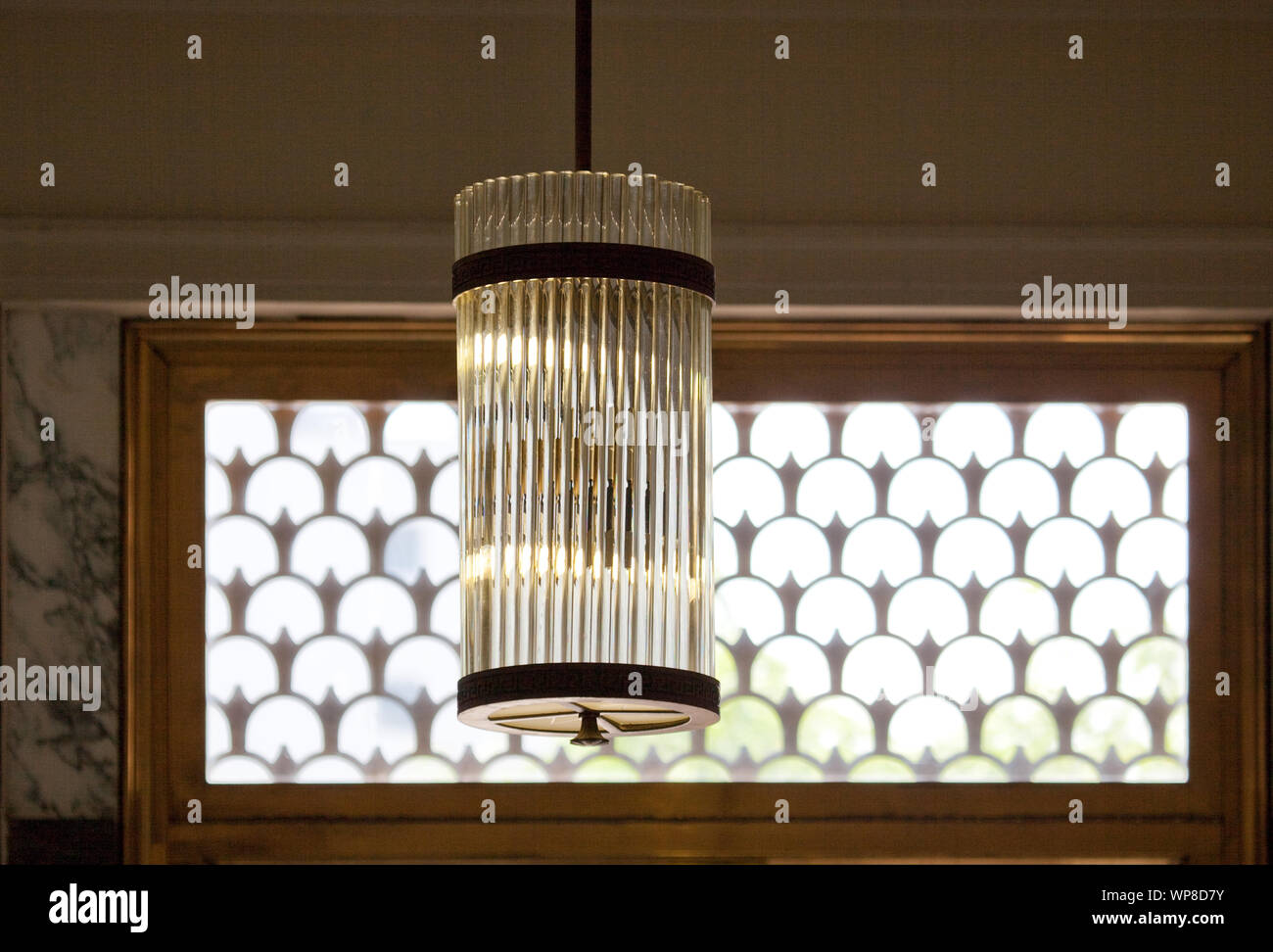 Lobby light detail of Federal Building and U.S. Courthouse, Binghamton ...