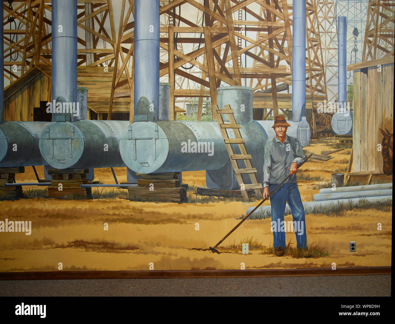 Lobby mural at the East Texas Oil Museum on the campus of Kilgore ...