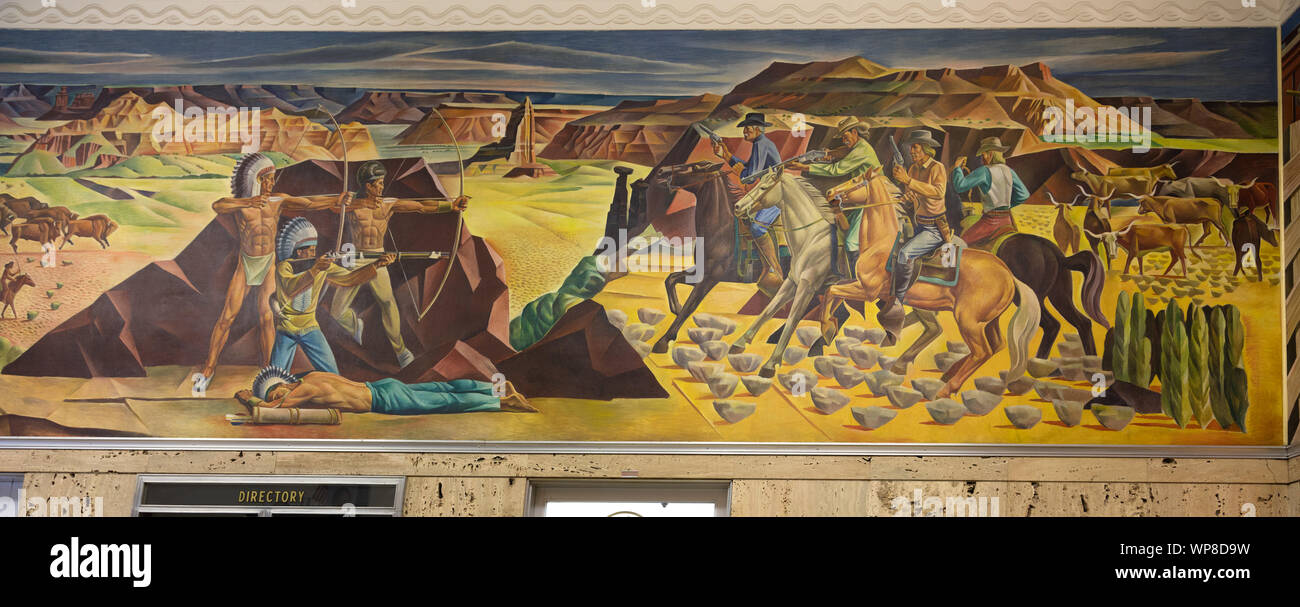 Lobby mural: Coronado's Exploration Party, by Julius Woeltz at the J ...