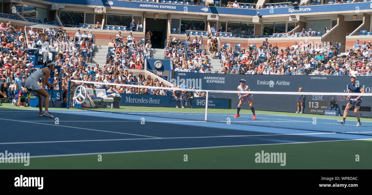 New York, NY - September 7, 2019: Both teams in action during mixed ...