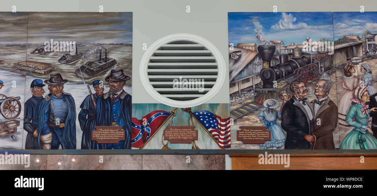 Lobby murals. Federal Building and U.S. Courthouse, Paducah, Kentucky ...