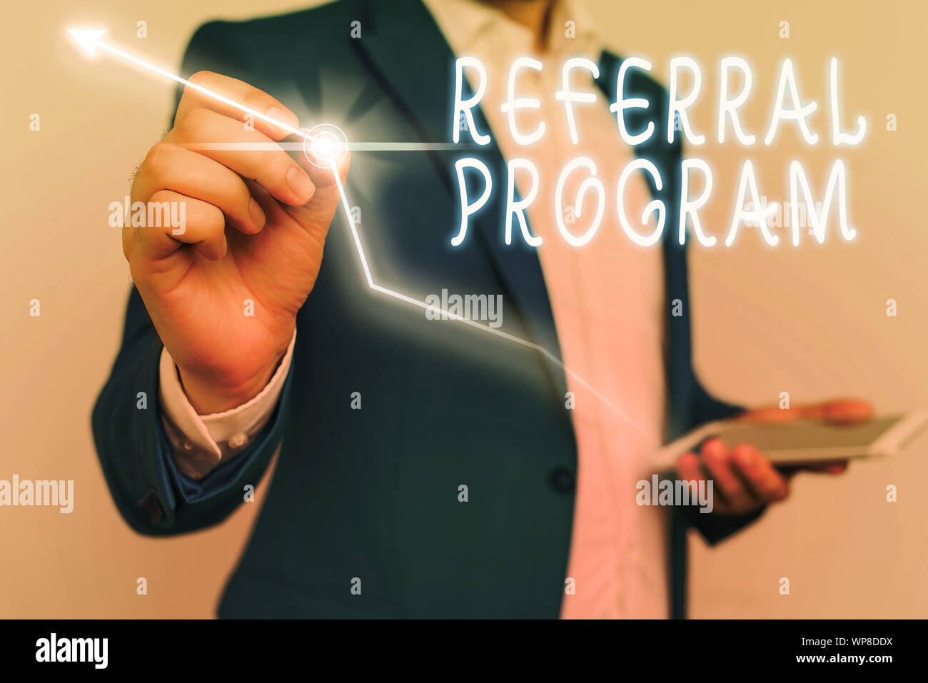Conceptual hand writing showing Referral Program. Concept meaning ...