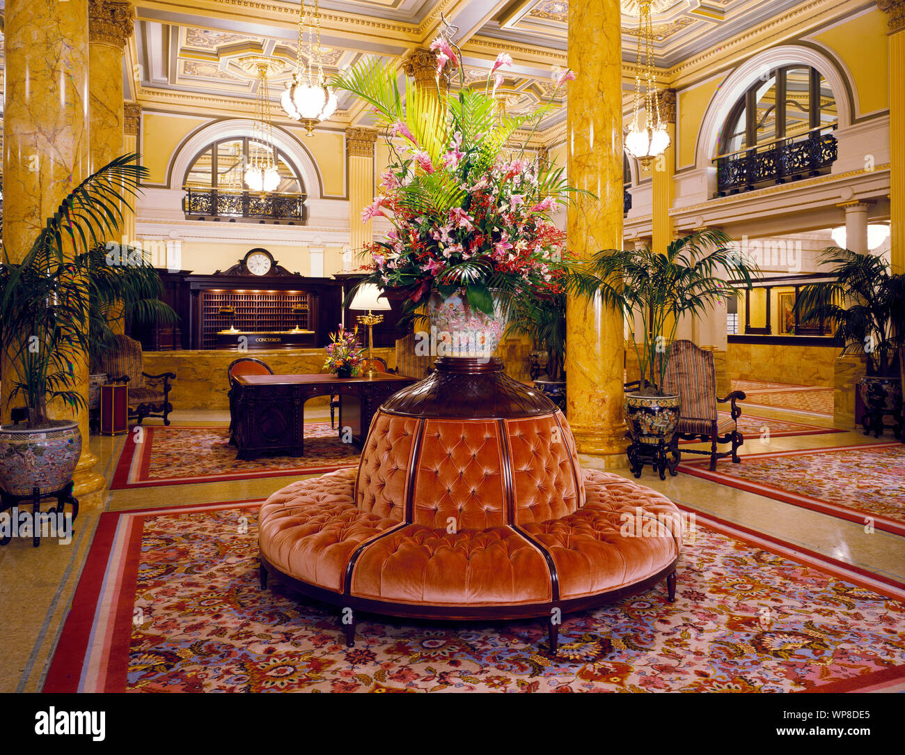 Lobby of the Willard Hotel soon after its restoration in the 1980s ...