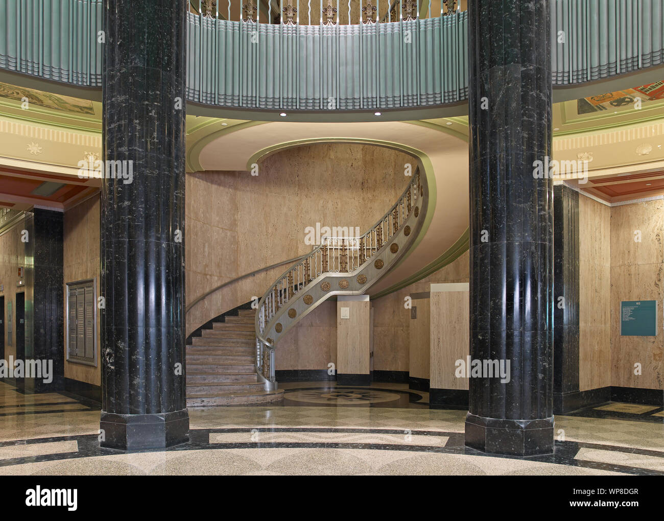 Lobby stairs, U.S. Custom House, Philadelphia, Pennsylvania Stock Photo ...