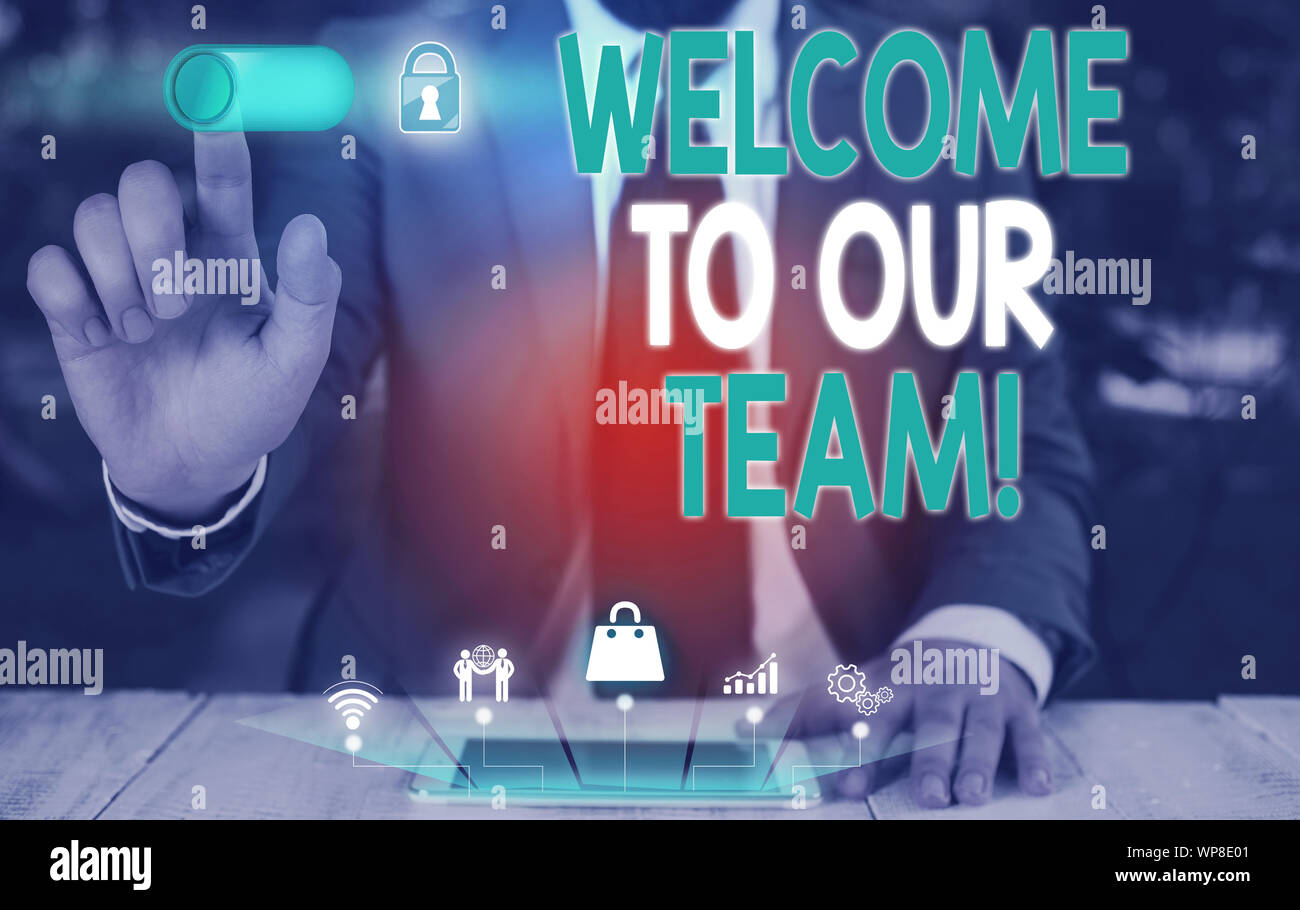Handwriting text Welcome To Our Team. Conceptual photo introducing ...