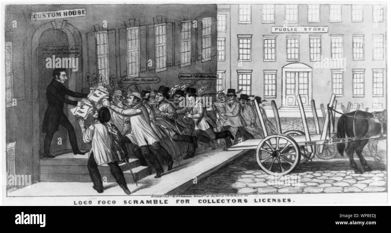 Loco Foco scramble for collectors licenses Stock Photo - Alamy