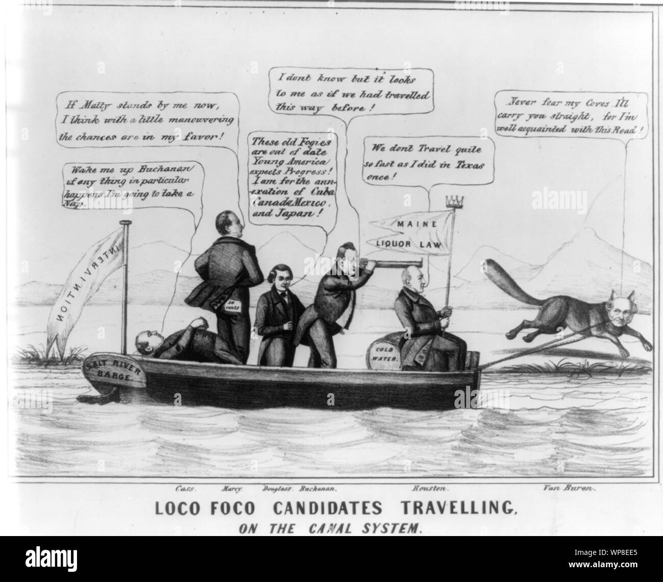 Loco Foco candidates travelling, on the canal system Stock Photo - Alamy