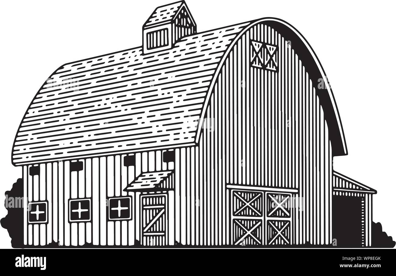 Illustration of a round-roof barn Stock Vector Image & Art - Alamy