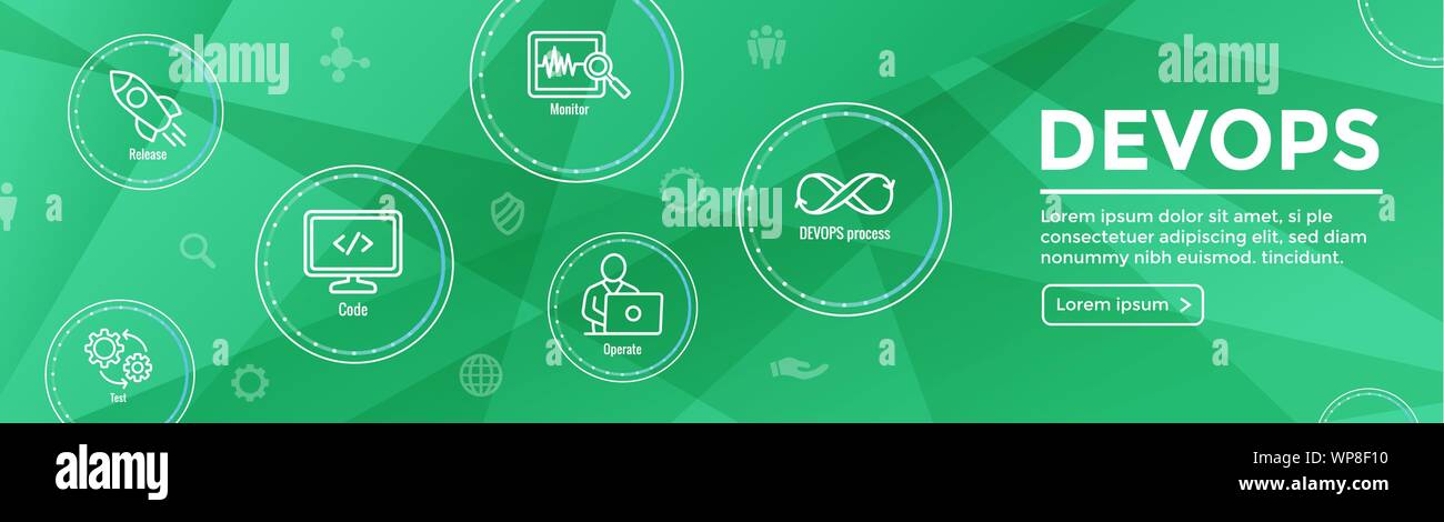 Devops Icon Set W Dev Ops Web Header Banner Stock Vector Image And Art Alamy