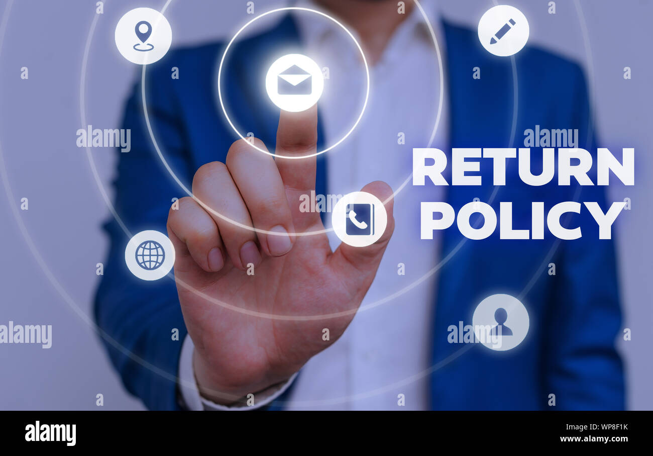 Handwriting text Return Policy. Conceptual photo Tax Reimbursement ...
