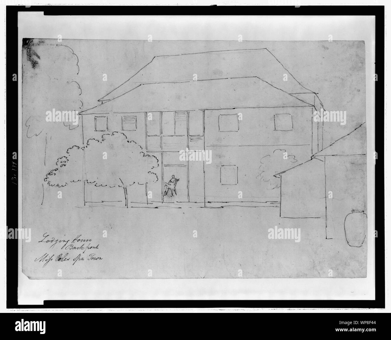 Lodging house, back-front, Miss Coles, Spa[nish] Town Stock Photo - Alamy