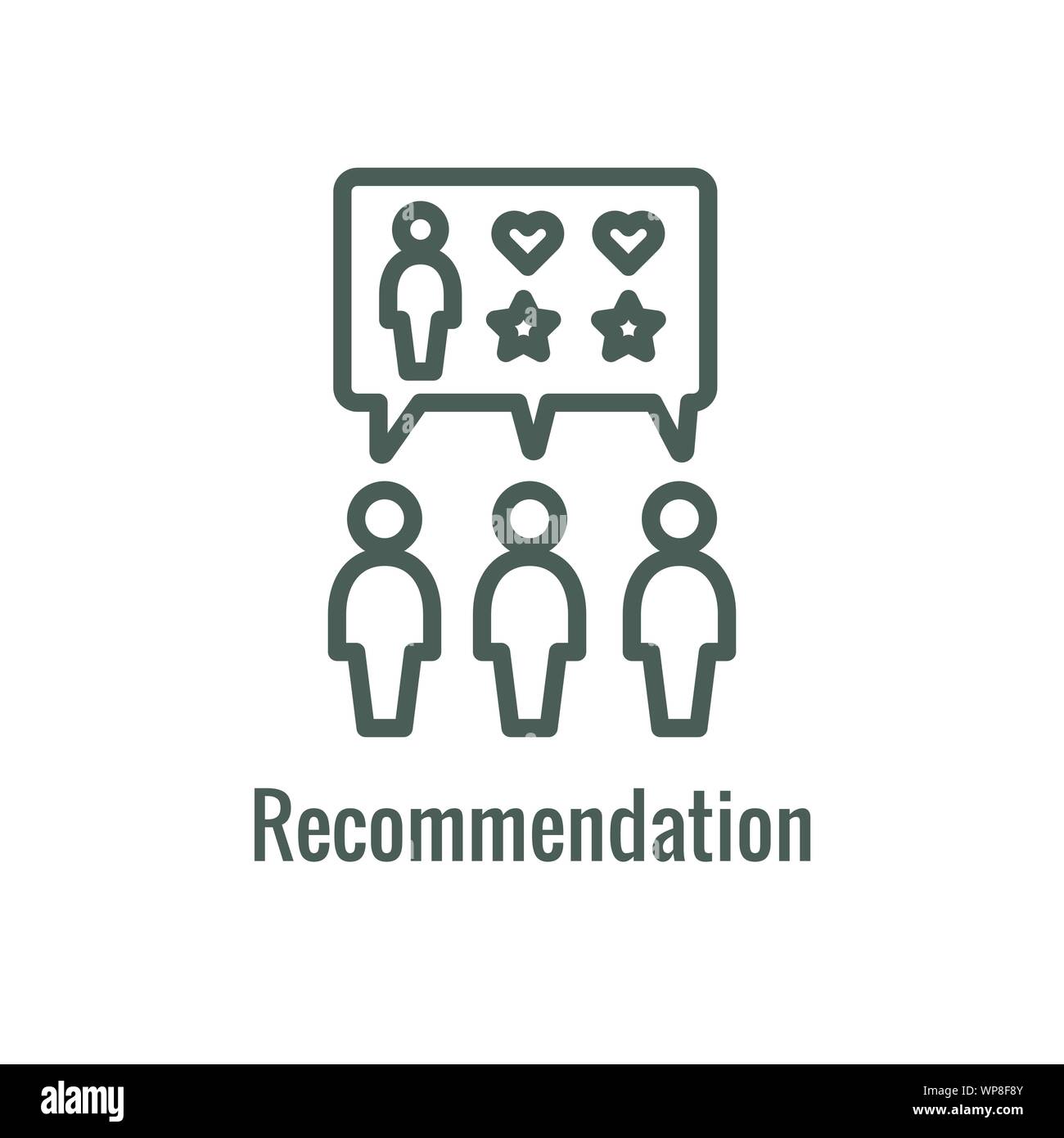 Employee Referral Process Icon w Networking, Recommendation, and ...