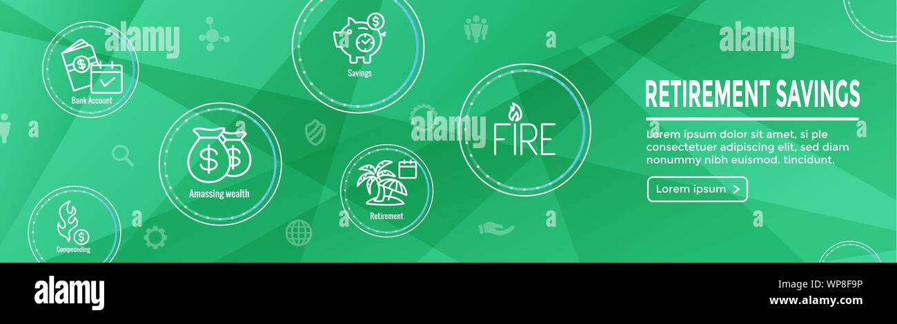 Retirement Savings Icon Set as well as Web Header Banner Stock Vector ...