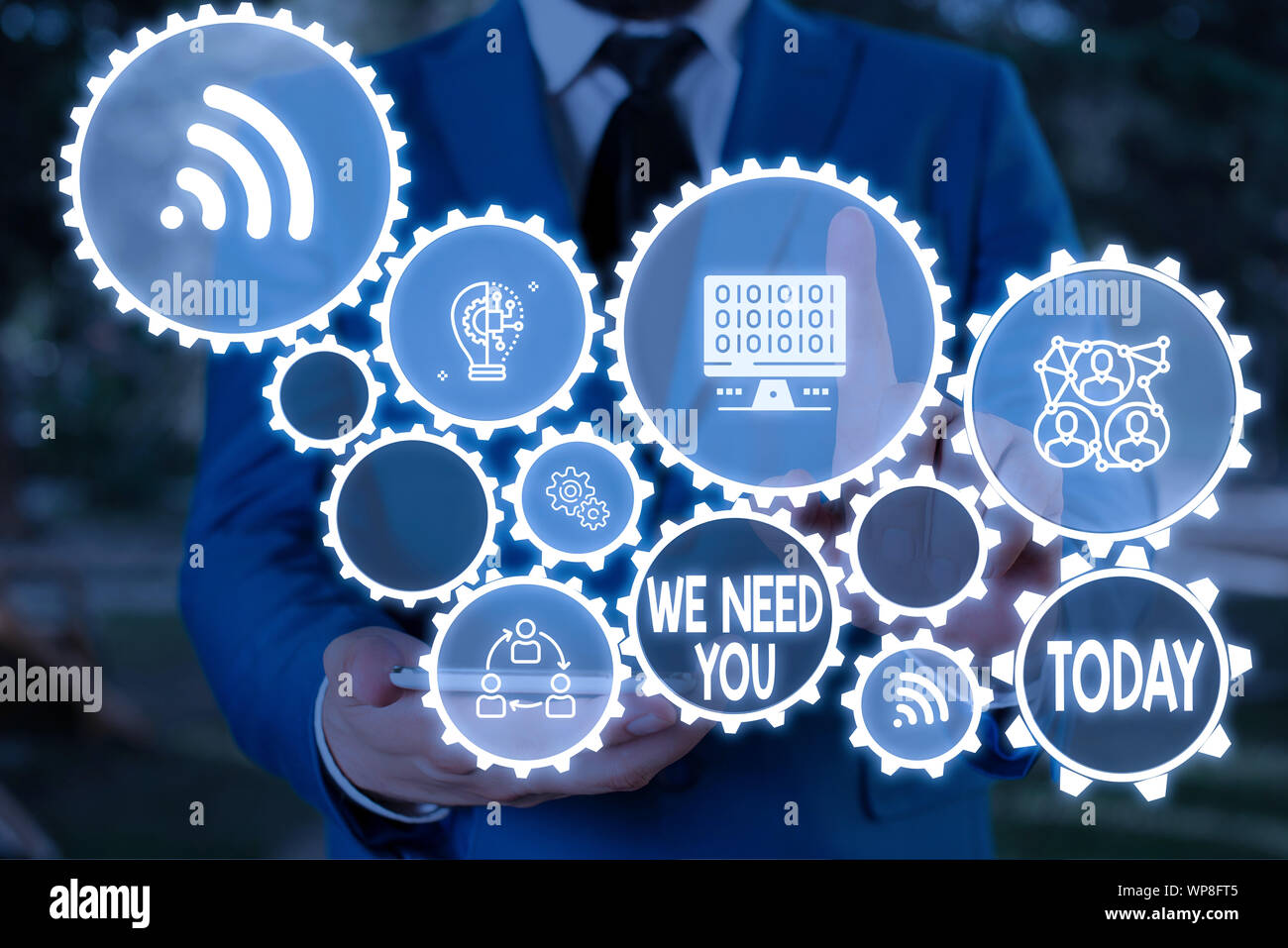 Text sign showing We Need You. Business photo text to fulfill the needs ...