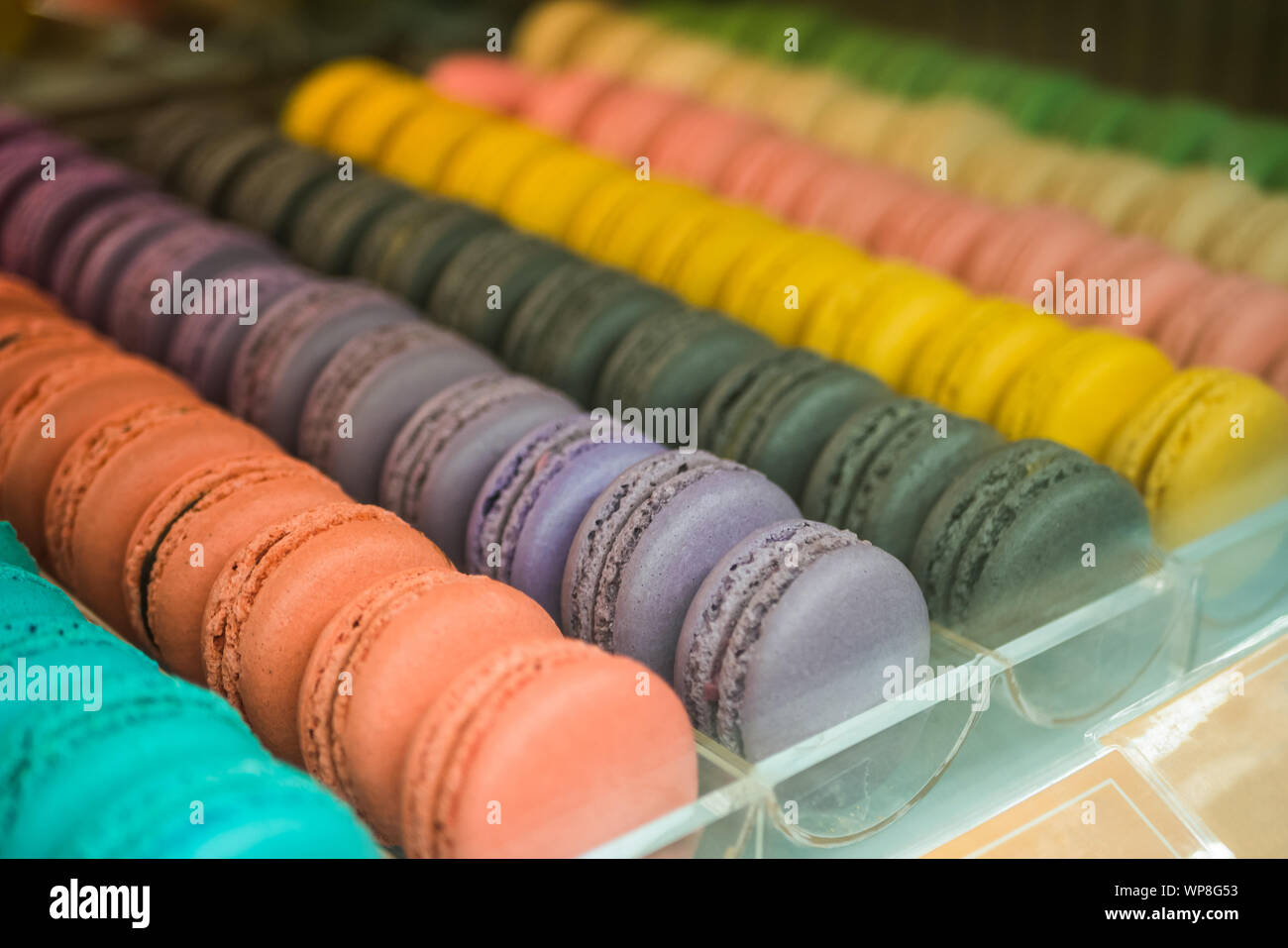 Closeup view of the colorful macarons Stock Photo - Alamy