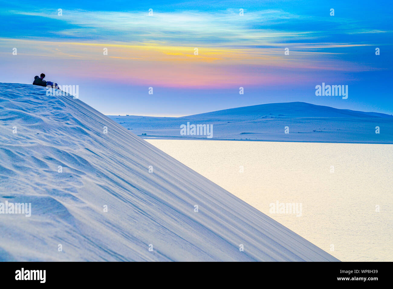 Desert at sunrise amazing sky colors before the sun rises above the ...