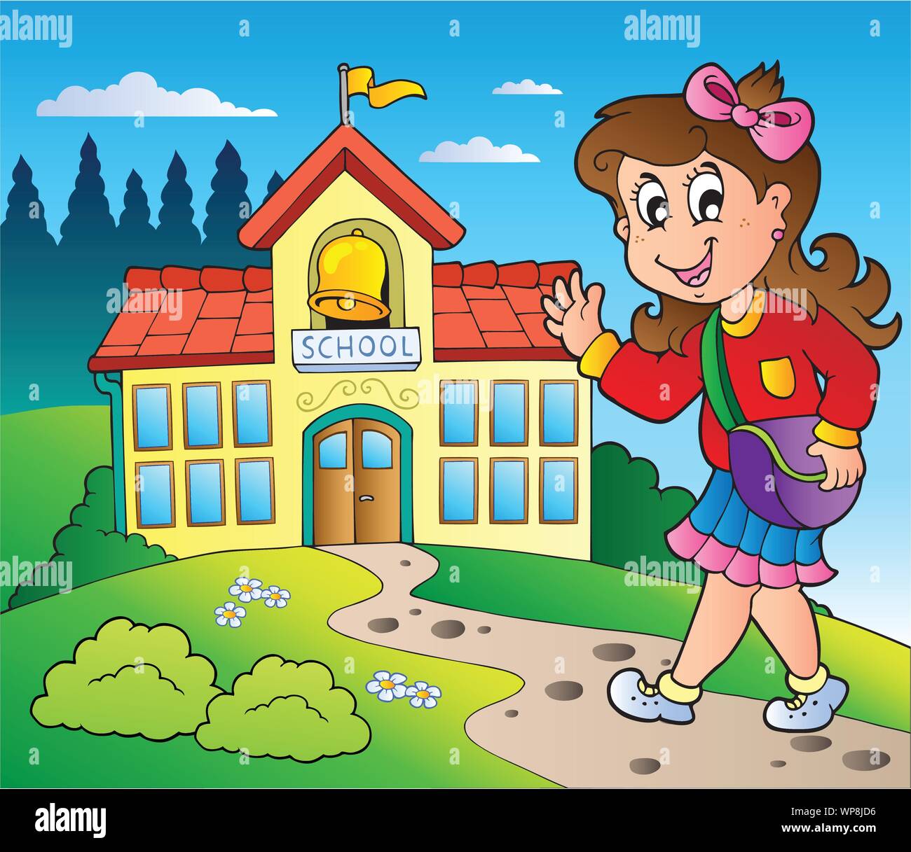 Theme With Girl And School Building Stock Vector Image Art Alamy theme-with-girl-and-school-building-stock-vector-image-art-alamy